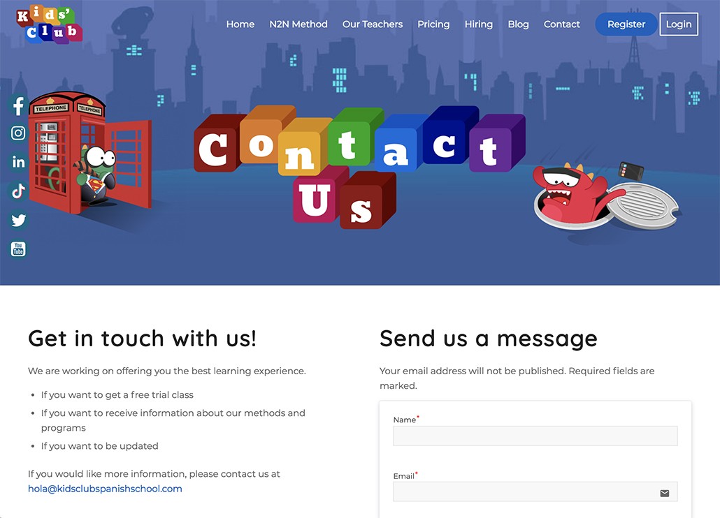 Contact - Kids' Club Spanish School
